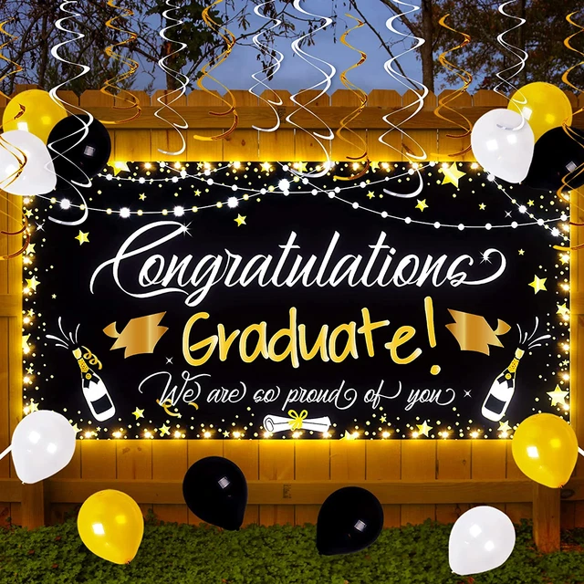 GRADUATION DECORATIONS CLASS of 2024 2025 - Lighted Large Congrats Grad ...