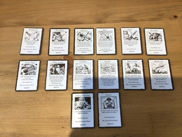 HEROQUEST CARD EQUIPMENT x14 Including Wizards Bracers & Cloak of ...