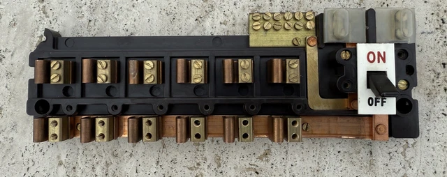 WYLEX BAKELITE VINTAGE 6 Way Busbar with 60 Amp Switch and Neutral Bar ...