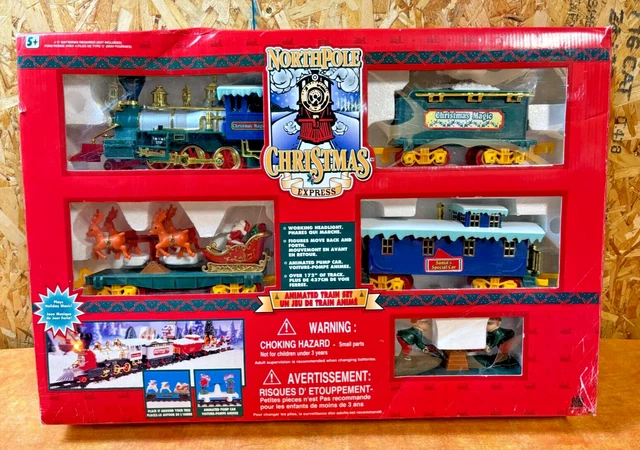 NORTH POLE CHRISTMAS EXPRESS Animated Musical Train Set Box 1998 Toy ...