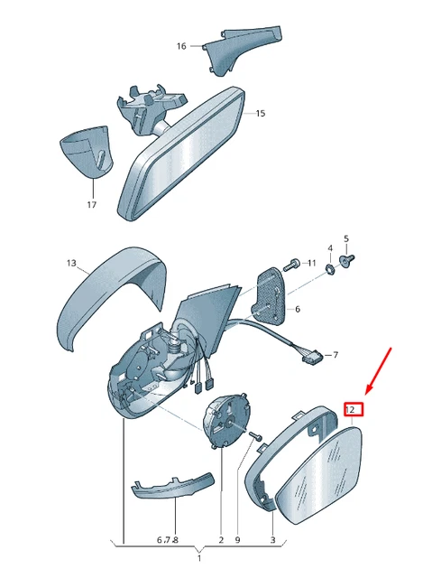 SKODA OCTAVIA 5E MK3 Rétroviseur de porte avant droit 5E0857522 NEUF ...