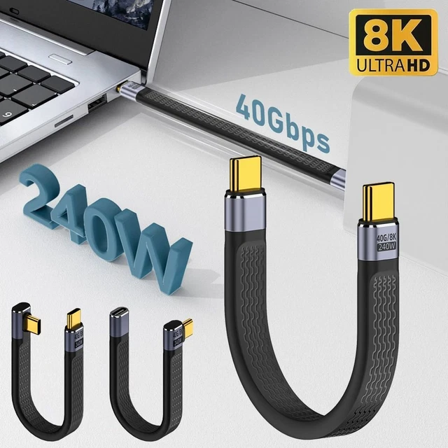 FLEXIBLE USB-C TO Type-C Cord Fast Charging Extension Line PD 240W Data ...
