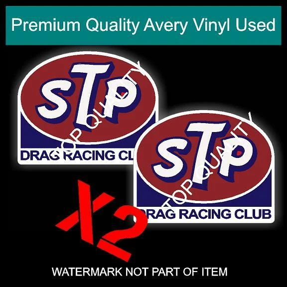 VINTAGE STP DRAG RACING Decal Sticker X2 Petroliana Mancave Garage ...