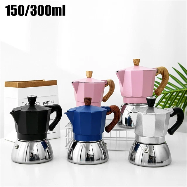 UNIVERSAL COFFEE MAKER Octagonal Aluminum Pot Espresso Maker 150/300ML ...