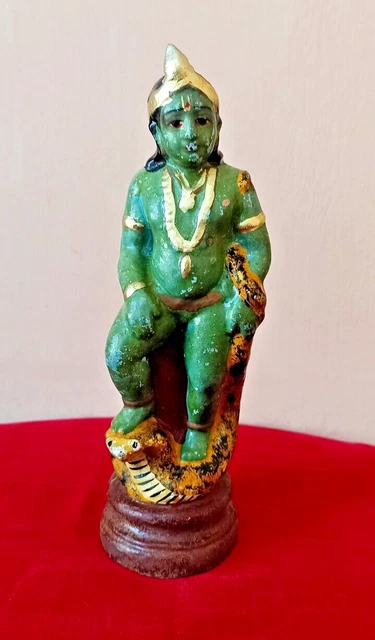 LORD KRISHNA OLD Pottery Terracotta Mud Clay Figure Idol Statue Vintage ...