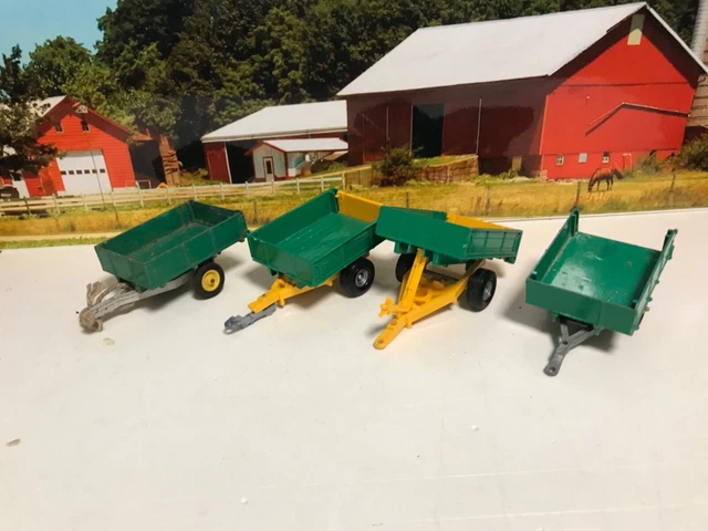 BRITAINS.1:32.FARM.JOB LOT.4 TRAILERS.GREEN Farm Tipping Trailers ...