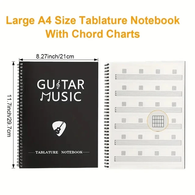 GUITAR MUSIC COMPOSITION & Practice Staff Tab Notebook – 100 Pages ...