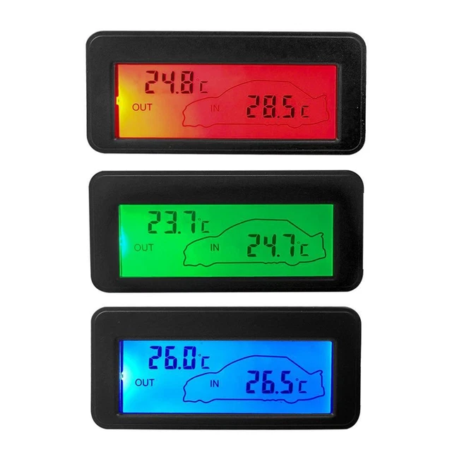 DC 12V CAR Thermometer Indoor Outdoor Vehicle Celsius Temperature Meter ...