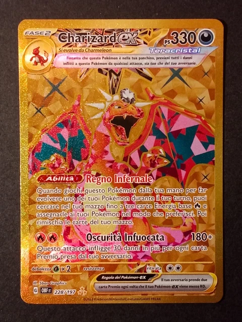 POKÉMON CARD CHARIZARD ex Teracristal Gold - 228/197 (OBF it) ITA - nm ...