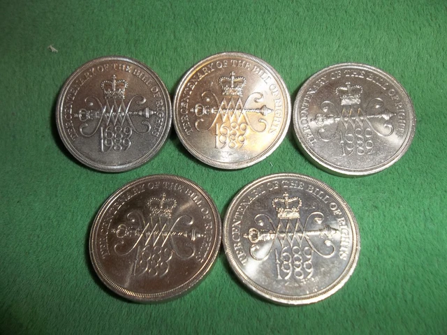 5 USED Tercentenary of the bill of rights £2 coins £3.99 - PicClick UK