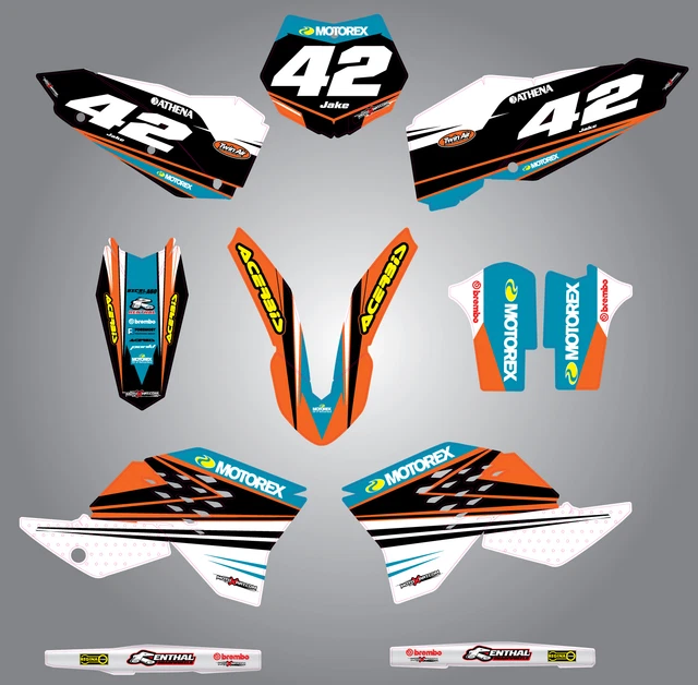 CUSTOM GRAPHICS FULL Kit - STRIKE STYLE - stickers fits KTM SX SXF 2007 ...