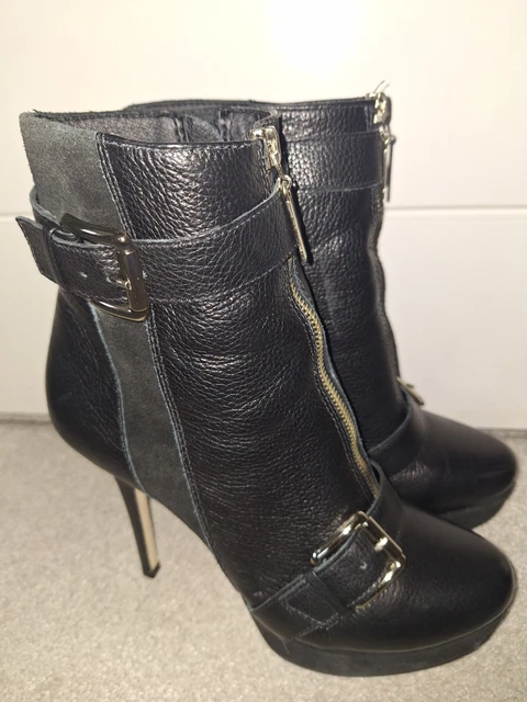 RIVER ISLAND BLACK Leather Ankle Boots UK Size 6 EU 39 £10.78 - PicClick UK