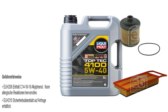 FEBI INSPECTION SET 5L LIQUI MOLY Top Tec 4100 5W-40 Pour Ford KA RU8 1 ...