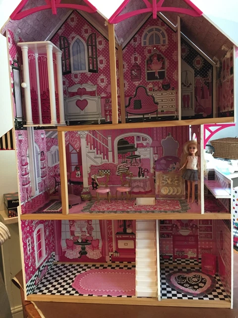 OPEN FRONT WOODEN Barbie Size Doll House KidKraft 3 Story + Lift, Few ...