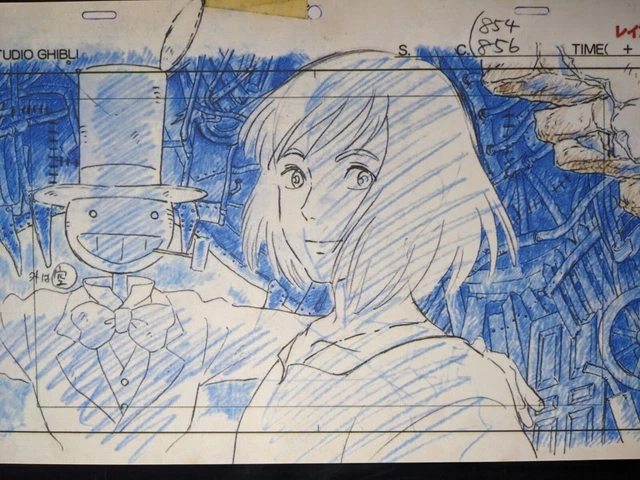 HOWL'S MOVING CASTLE Animation Cel Print LAYOUT Anime Ghibli Production ...