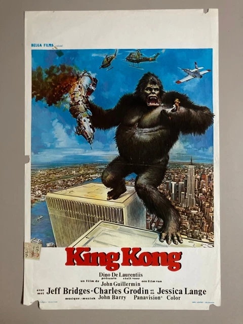 KING KONG AFFICHE Belge Poster original movie poster 1976 Jessica Lange Bridges EUR 10,00 ...