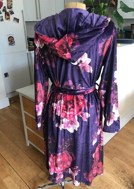 BNWT TED BAKER SPLENDOR purple velour long dressing gown robe 8_10 36_38 Us 4-6 £70.00 - PicClick UK