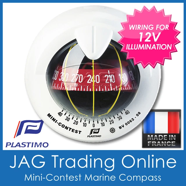 PLASTIMO MINI-CONTEST WHITE SAILBOAT COMPASS-Marine/Sailing $323.50 ...