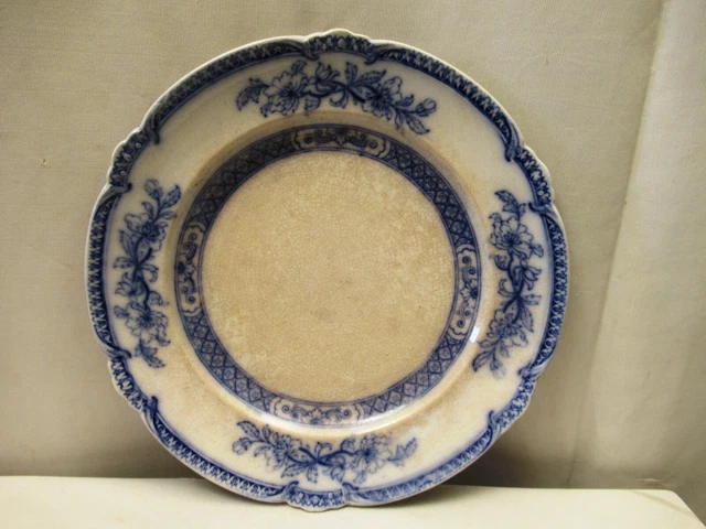 ANTIQUE BLUE WHITE Porcelain Plate Dish European Pottery Rare Old ...