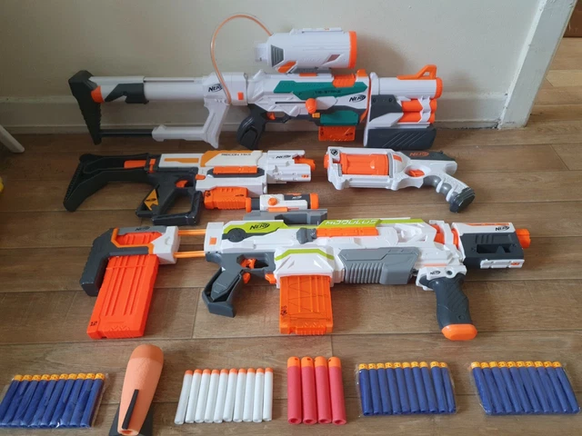 NERF GUN MODULUS bundle tri strike recon maverick attachments + bullets ...