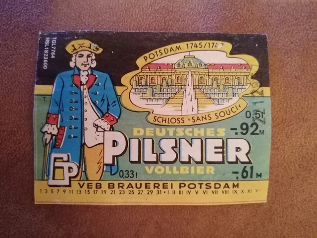 DDR BIER ETIKETT Pilsner Vollbier Potsdam EUR 9,99 - PicClick DE