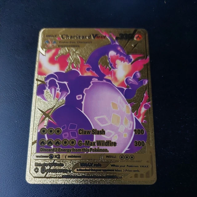 POKEMON SHINY CHARIZARD VMAX Gigantamax Gold Foil Pokemon Card SV107 ...