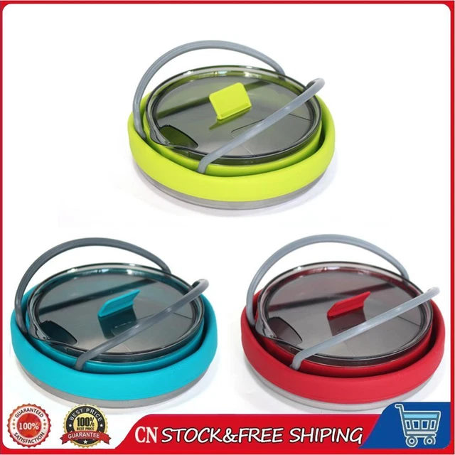 MINI SILICONE BOILING Water Pot with Handle Camping Travel Self-Driving ...