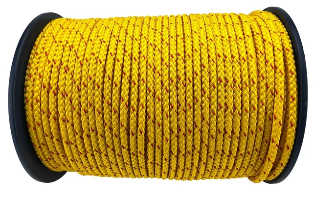 CORDE EN POLYPROPYLÈNE tressé 8 mm jaune/rouge x 20 m cordon de serrage ...