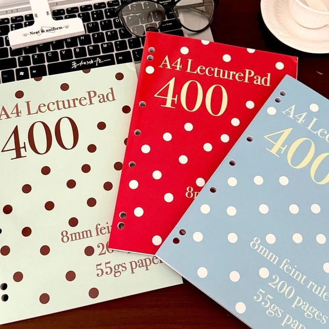 HORIZONTAL INNER PAGE A4 Notebook Polka Dot Memo Pad Notepad Back To ...