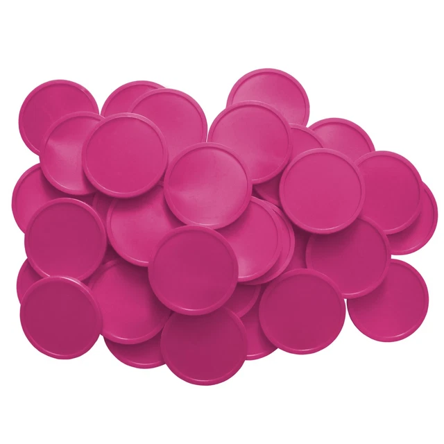 100 PIECES PINK Plastic Tokens Reward Math Counters Drink Coupon Poker ...