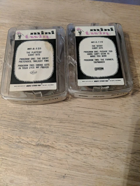 EXTREMELY RARE MINI TWIN 4 TRACK TAPE CARTRIDGES THE PLATTERS And SEEDS ...