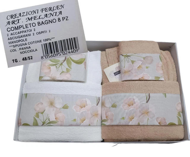 ENSEMBLE COMPLET DE serviettes de bain Ferlen Melania 8 pièces fabriqué ...