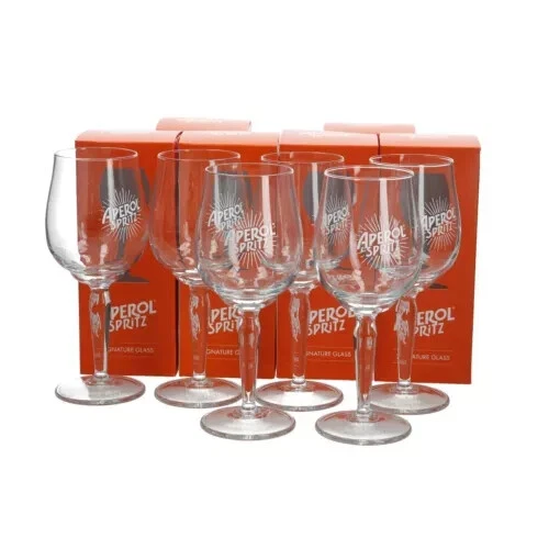 APEROL SPRITZ COCKTAIL Glass with Aperol motive set of 6 45CL ...