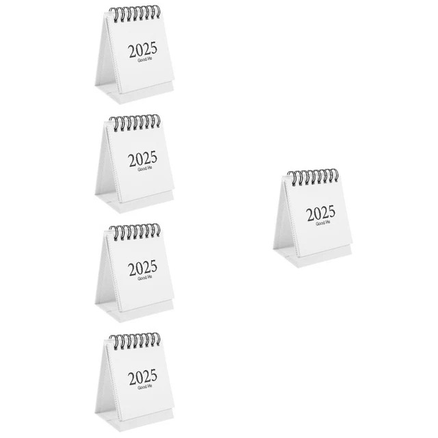 5 COUNT CALENDAR Desktop Standing Flip 2024 2025 Spiral Bracket £14.25 ...