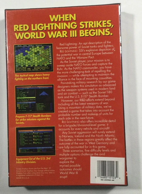 RED LIGHTNING / Strategic Simulations / Commodore Amiga Factory Sealed ...