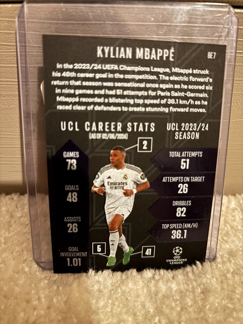 TOPPS MATCH ATTAX 2024/25 - Kylian Mbappe Black Edge Edition Card - BE7 £6.99 - PicClick UK