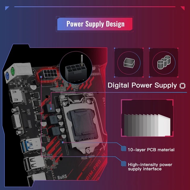 H8M PRO S1 Motherboard LGA 1150 Motherboard Support Pentium Core I3 I5 ...