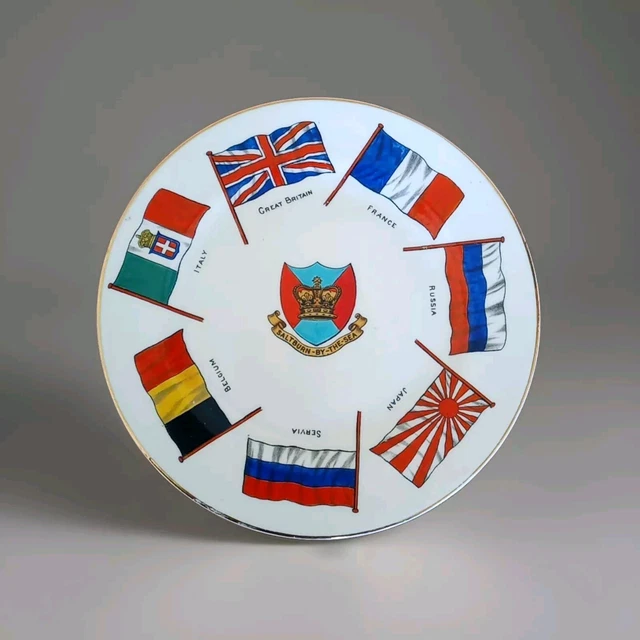 WH GOSS WW1 Crested China Allied Country Flags Plate - Saltburn £50.00 ...