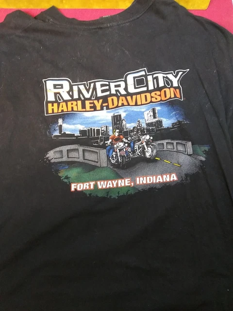 VINTAGE HARLEY DAVIDSON Motorcycles Shirt Fort Wayne Indiana River City ...