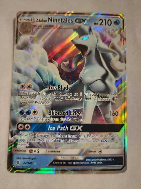 POKÉMON TCG ALOLAN Ninetales GX Sun & Moon: Guardians Rising 22/145 ...