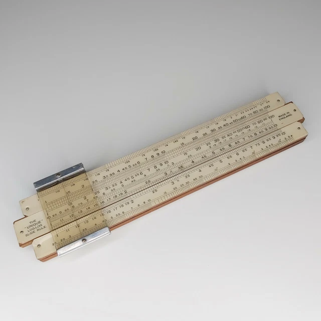 VINTAGE ENGLISH CIRCA 1950's Unique 6" Log-Log Slide Rule Hardwood ...