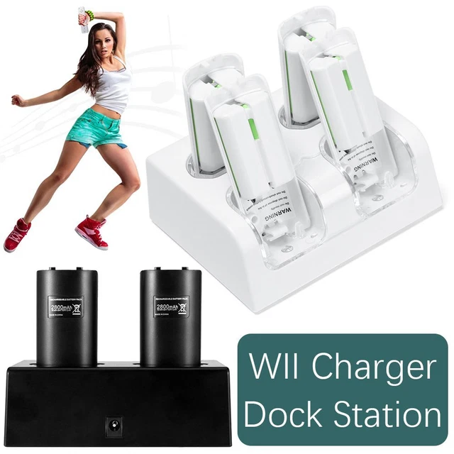 BATTERIES CHARGING STATION Charger Dock For Nintendo Wii Remote ...