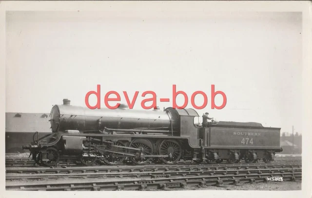 RAILWAY PHOTO SR H15 E474 Nine Elms Shed Southern 4-6-0 Loco LSWR L&SWR ...