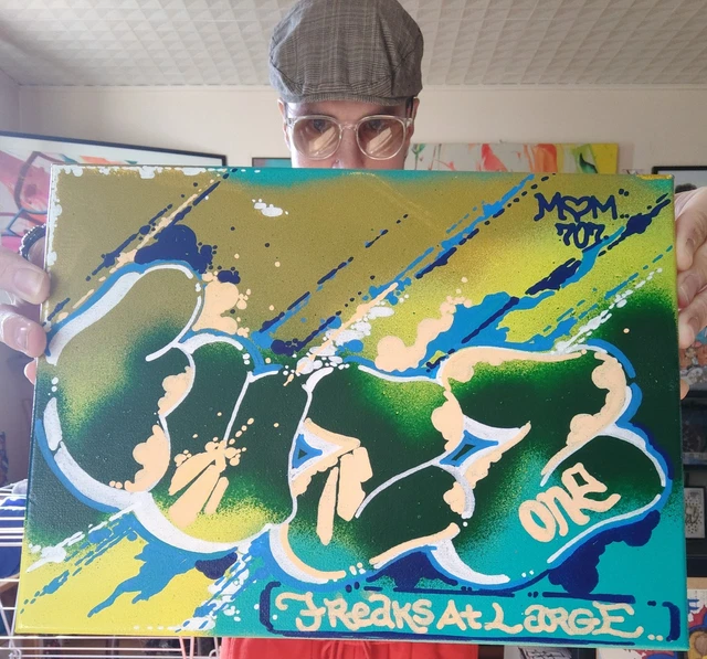 FUZZ ONE CANVAS 31x23cm GRAFFITI STREETART COPE2/QUIK/SONIC/RD357 ...