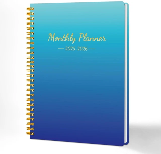 MONTHLY PLANNER 2025-2026, B5 Jan 2025 -Dec 2026, Gradient Sky&Navy ...
