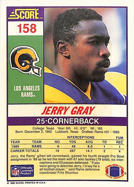 1990 SCORE JERRY Gray #158 Los Angeles Rams EUR 1,76 - PicClick FR