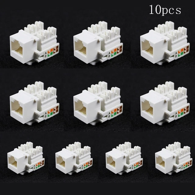 10X CAT5E LAN Network Ethernet Punch Down Keystone Jacks Fast ...