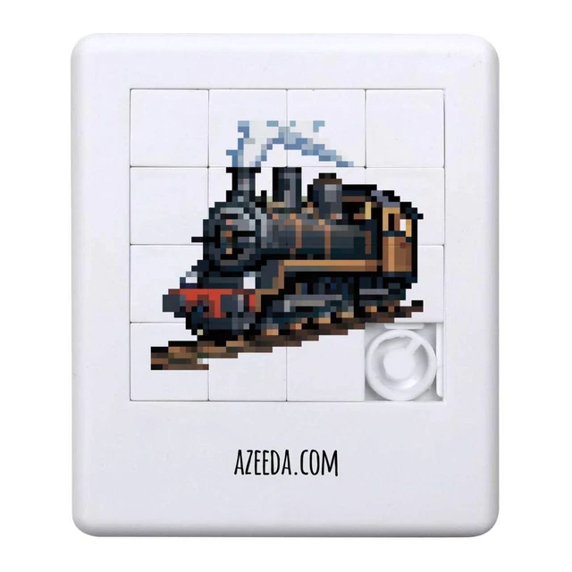 'STEAM-POWERED LOCOMOTIVE TRAIN Pixel Art ' Sliding Puzzle (PZ00027648 ...