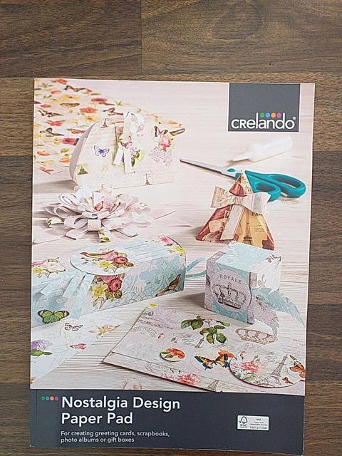 CRELANDO 12 X 17.5" Paper Pad 24 sheets of Vintage style print £7.02 ...