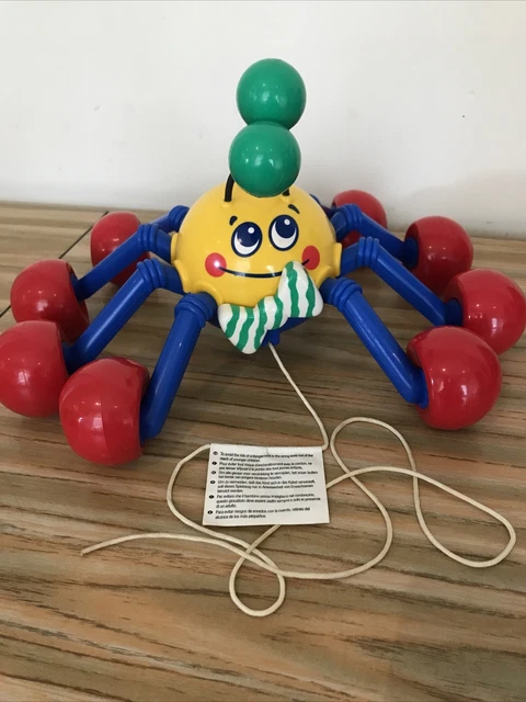 VINTAGE TOMY WEBSTER the Spider Pull Along Toy with Sound 1999 Tested ...
